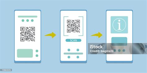 스마트폰으로 3 개의 모바일 화면 Qr 코드 스캔 단계 바코드 스캐너에 대한 스톡 벡터 아트 및 기타 이미지 바코드 스캐너 3가지 개체 Qr코드 Istock