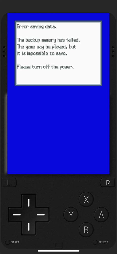 Backup Memory Failed Rdeltaemulator
