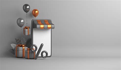 퍼센트 풍선 기호 선물 상자 복사 공간 텍스트 3d 렌더링 그림블랙 프라이데이 판매 배경 0명에 대한 스톡 사진 및 기타 이미지 Istock