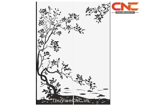 Thiết kế cây tranh trí cnc file corel