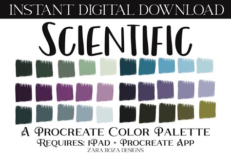 Scientific Procreate Color Palette Graphic By Zararozadesigns · Creative Fabrica