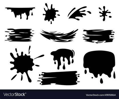 Hand Drawn Set Of Paint Splatter And Blob Splash Vector Image