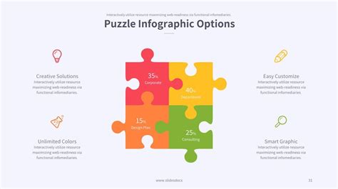 Colorful Puzzle Piece With Magnifying Glass Google Slide Theme And Powerpoint Template Slidedocs
