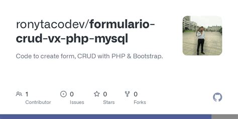 Github Ronytacodevformulario Crud Vx Php Mysql Code To Create Form Crud With Php And Bootstrap