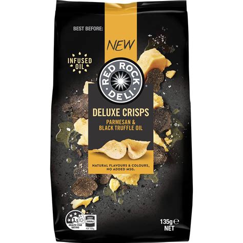 Calories In Red Rock Deli Deluxe Crisps Parmesan And Black Truffle Oil