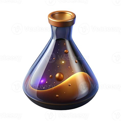 Dramatic Artistic Lab Flask With Bubbling Liquid Cutout Detailed