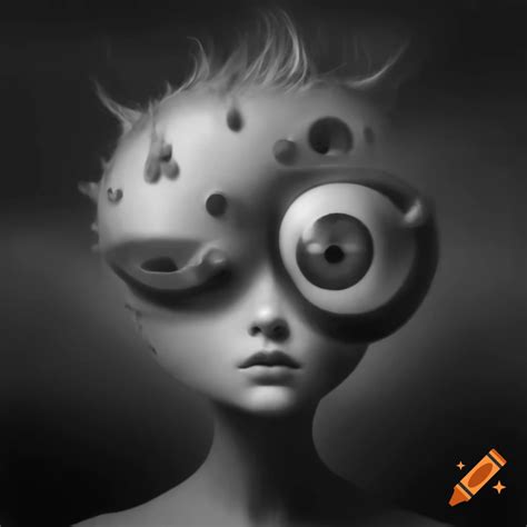 Surrealist Monochrome Artwork With Abstract Features On Craiyon