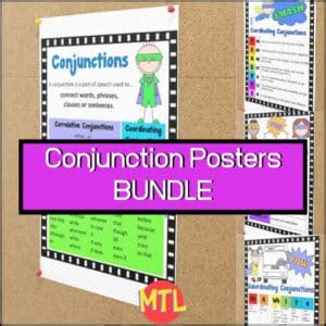 Conjunctions Bundle 4 Grammar Posters Homebabe Curriculum Fair
