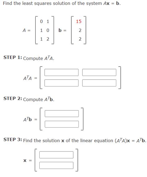 Solved Find The Least Squares Solution Of The System