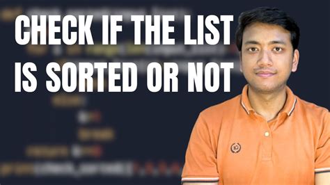 Check If The List Is Sorted Or Not Data Engineer Top Most Python Interview Question Series