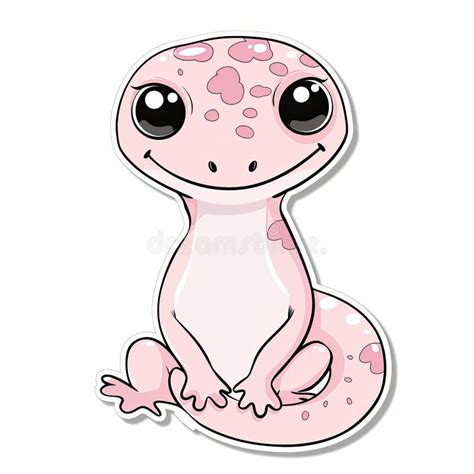 Cute Cartoon Salamander With Pink Spots Illustration Generated With Ai Stock Illustration