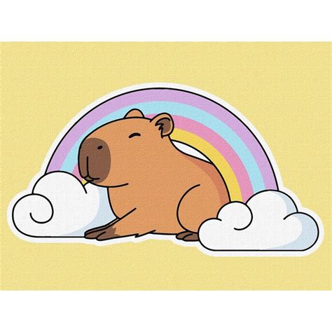 Картини по номерам🇺🇦 Картина за номерами «Капібара і веселка ©art Selena Ua Kho6747 30х40 с