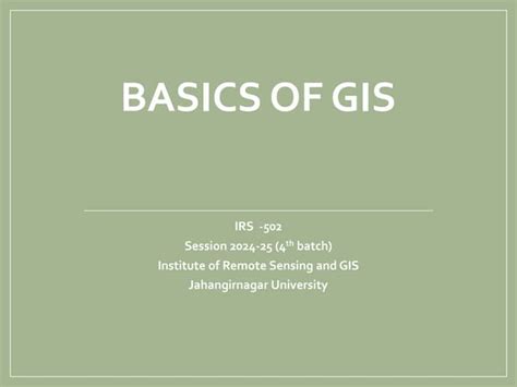 Gis Fundamentals And Basic Introduction Ppt