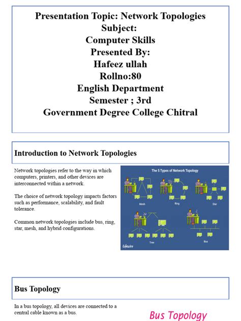 Network Topologies Rollno 80pptx Pdf Network Topology Computer Network