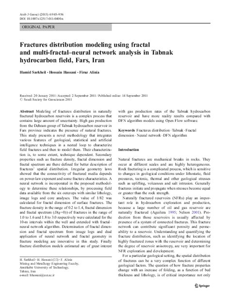 Pdf Fractures Distribution Modeling Using Fractal And Multi Fractal