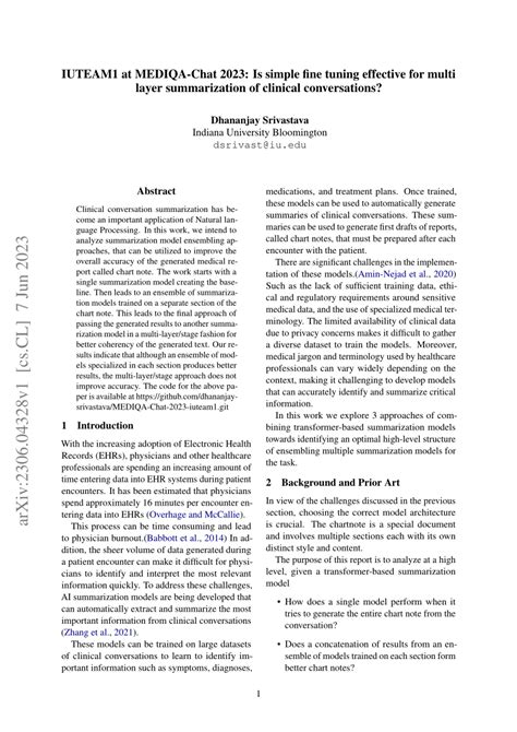 Pdf Iuteam1 At Mediqa Chat 2023 Is Simple Fine Tuning Effective For