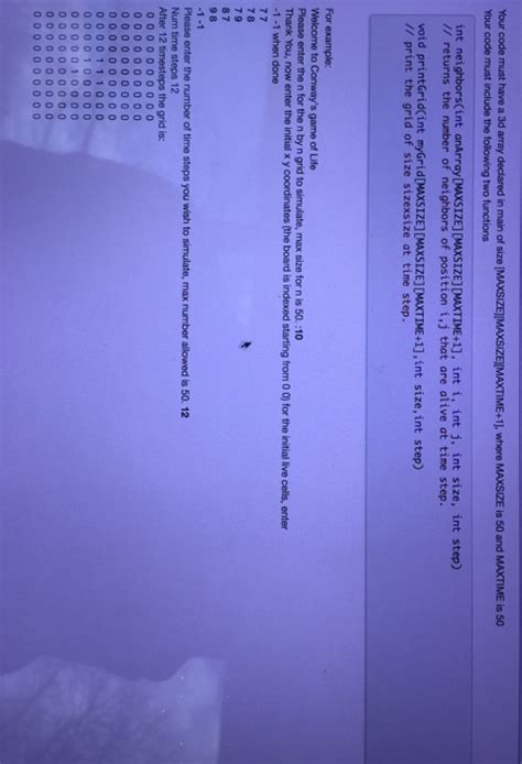 Solved I Need Help In Creating Conways Game Of Life In C