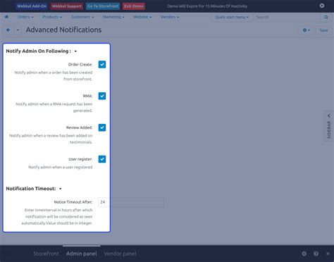 CS Cart Advanced Notification Attractive Notifications For Administrators And Customers WebKul