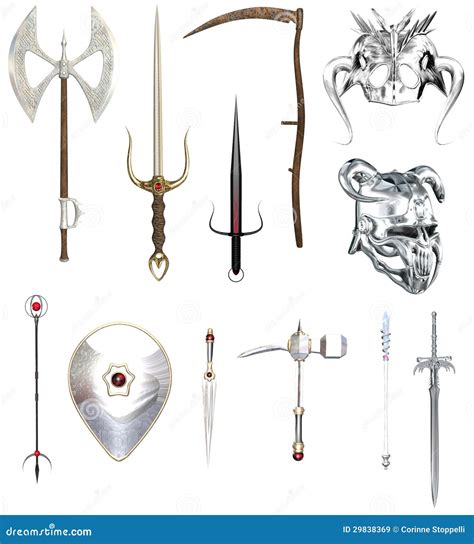Rpg Weapons And Helmets Stock Illustration Illustration Of Magic 29838369