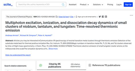 Citation Report Multiphoton Excitation Ionization And Dissociation