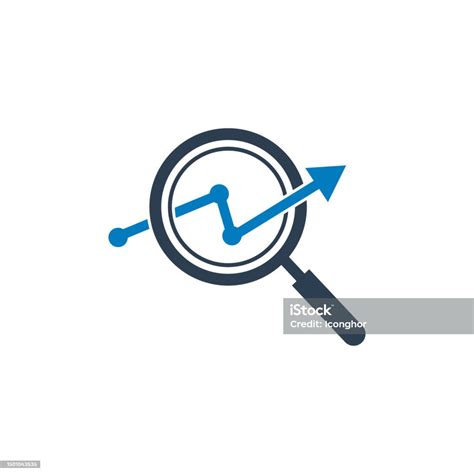 비즈니스 분석 아이콘입니다 돋보기와 그래프 기호가 있습니다 편집 가능한 플랫 벡터 그림입니다 로고에 대한 스톡 벡터 아트 및 기타 이미지 Istock