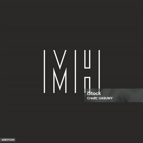 편지 Mh 로고 모노 그램 M과 H 연합 이랑 얇은 라인 디자인 요소 비즈니스 카드 엠 블 럼 서식 파일 로고에 대한 스톡 벡터 아트 및 기타 이미지 Istock
