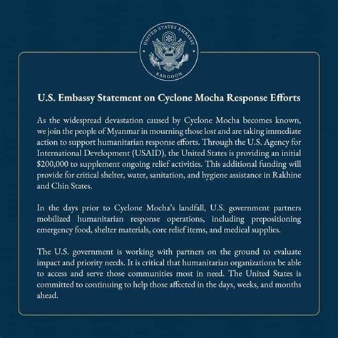 မုန်တိုင်းဒဏ်သင့် ရခိုင်နှင့် ချင်းကို အမေရိကန် အစိုးရမှ ကန်ဒေါ်လာ ၂ သိန်းစတင်ကူညီ Popular