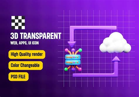 Premium Psd Data And Cloud Server 3d Icon