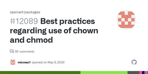 Best Practices Regarding Use Of Chown And Chmod · Issue 12089