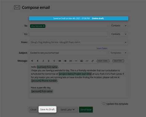 17hats Save As Draft Feature