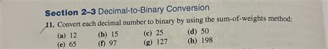 Solved Section 2 3 ﻿decimal To Binary Conversion11 ﻿convert