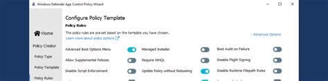 Translating Windows Defender Application Control Policy Wizard Sliders