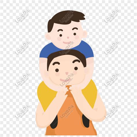 만화 손으로 그려진 아버지의 날 요소 Png 일러스트 무료 다운로드 Lovepik