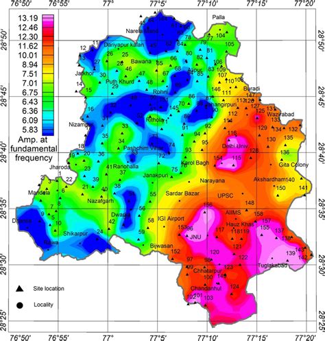 Spatial Distribution Of Spectral Amplification At Fundamental Frequency