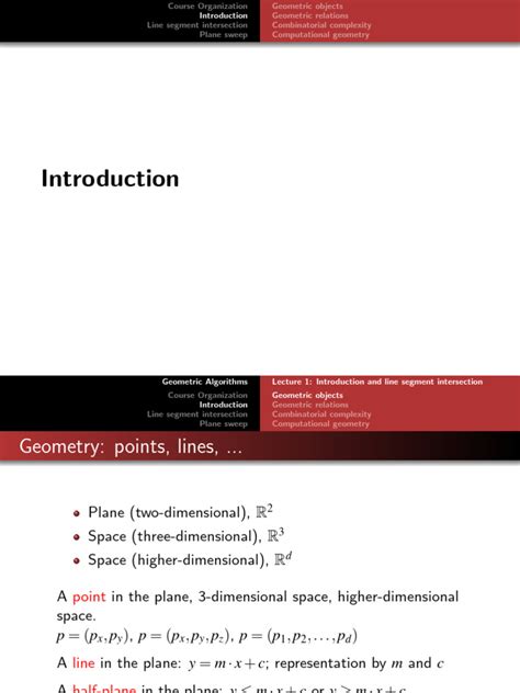 Introduction And Line Segment Intersection Pdf Line Geometry
