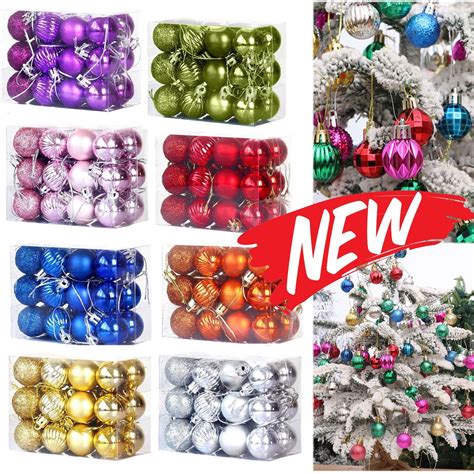 Qocolhg 24 Pcs Small Christmas Balls Ornaments Sets Farmhouse