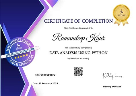 Dr Ramandeep Kaur On Linkedin Certificate Of Completion Python