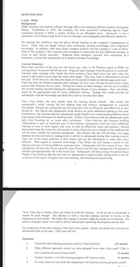 Solved Question One Case Ipmc Background Ipmc Develops And