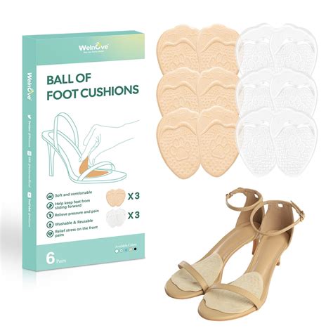 Welnove Metatarsal Pads Women Adhesive Gel Foot Pads Ball Of Foot