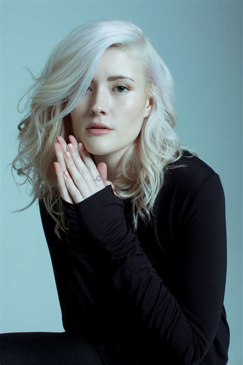 Singer Madeline Juno White Hair Blue Eyes Nose Rings Women 2k
