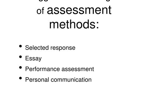 Ppt Multiple Assessment Methods Powerpoint Presentation Free