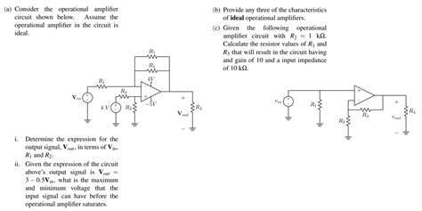 Solved A Consider The Operational Amplifier Circuit Shown Chegg