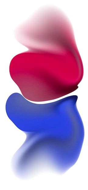 빨간색 파란색 색 의 추상적 인 유체 모양 프리미엄 사진