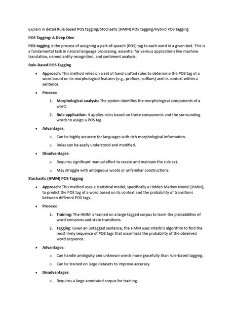 Explain In Detail Rule Based Pos Tagging Pdf Parsing Morphology