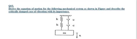 Solved Derive The Equation Of Motion For The Following