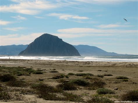 San Luis Obispo California A Sandy Beach Connects The Impressive