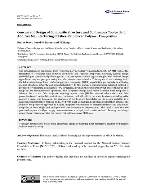 Pdf Concurrent Design Of Composite Structure And Continuous Toolpath