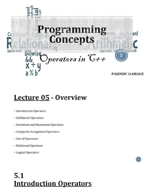 05 Programming Concepts Operators In C Pdf