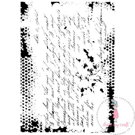 Vintage Script Stencil Dress My Craft