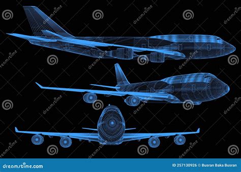 Aircraft Structure For Scanning Technology Stock Vector Illustration